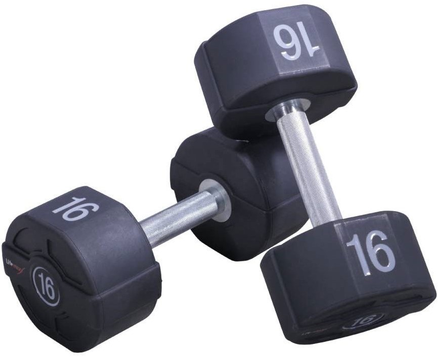 Lifemaxx Ronde PU Dumbbell Set - 2 x 38 kg | Fitwinkel.nl