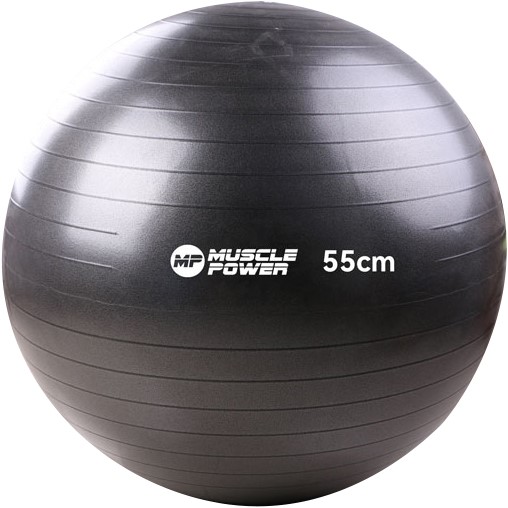 Muscle Power Anti-Burst Fitnessbal - Zwart - 55 cm | Fitwinkel.nl